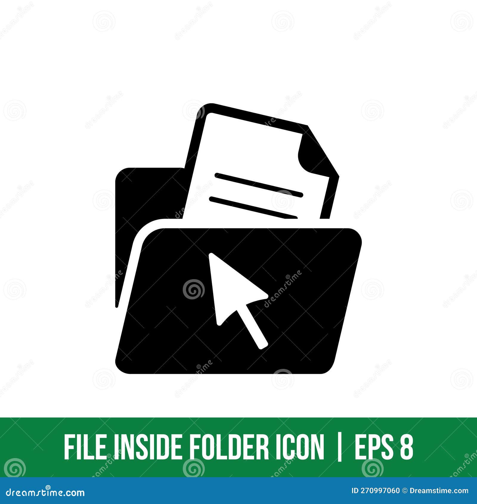 File Inside Folder Icon Vector Template Solid Color Stock Vector ...