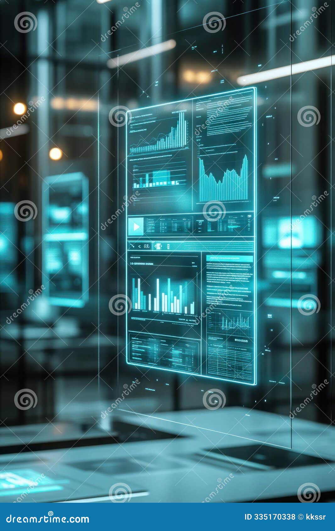 File Integration, Advanced Holographic Display Illustrating a Document ...