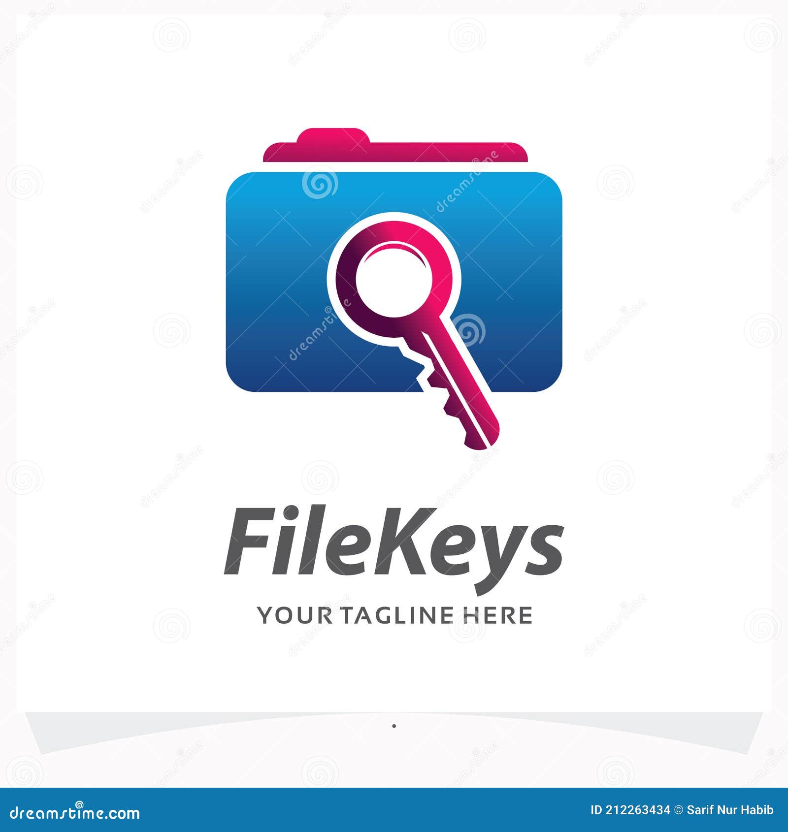 Keys File, Document Research Vector Illustration. Document With Search ...
