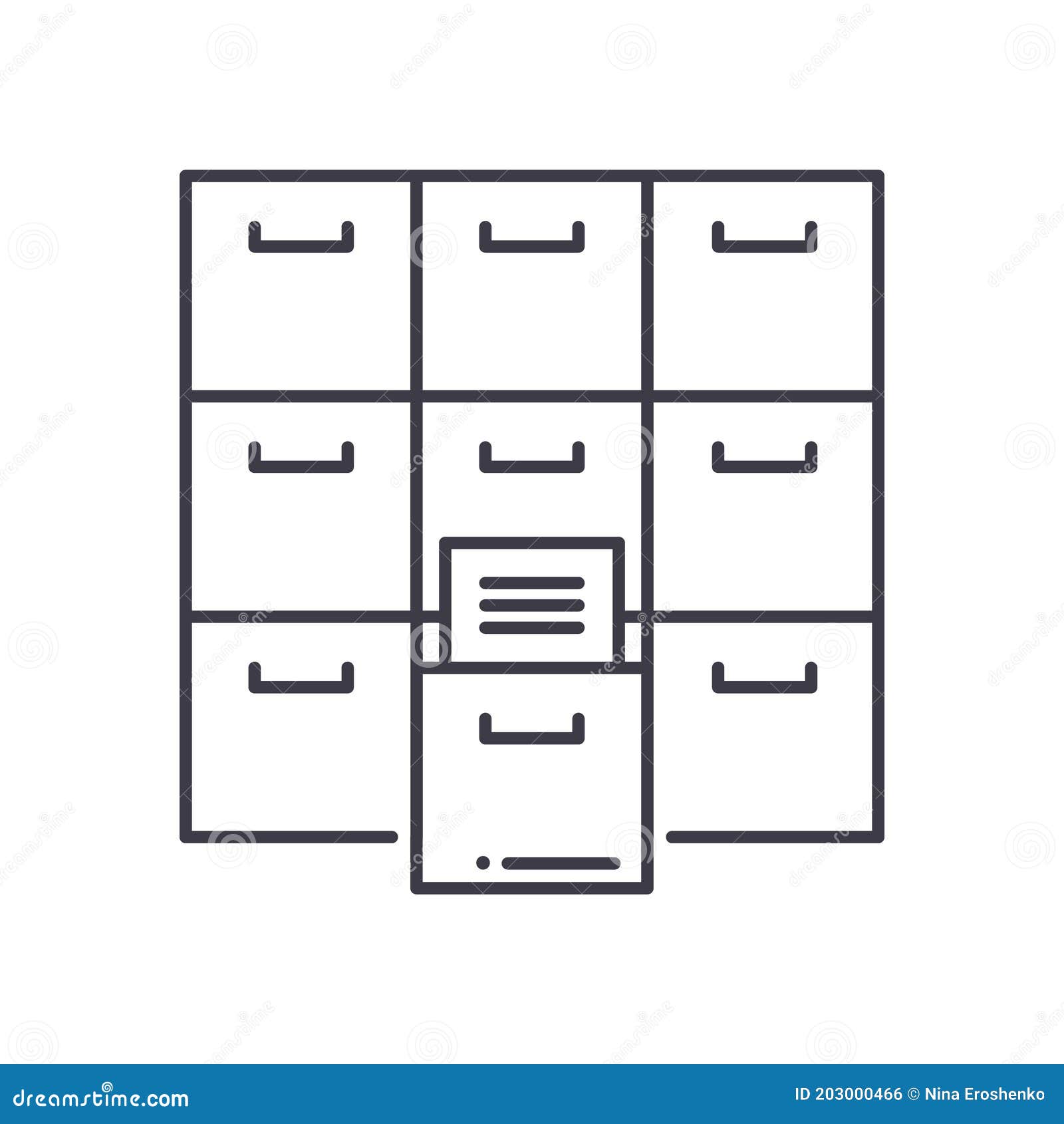 File Labrary Icon, Linear Isolated Illustration, Thin Line Vector, Web ...