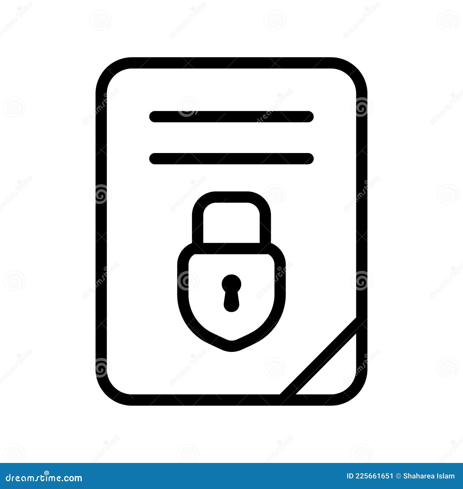 File lock icon stock vector. Illustration of file, lock - 225661651