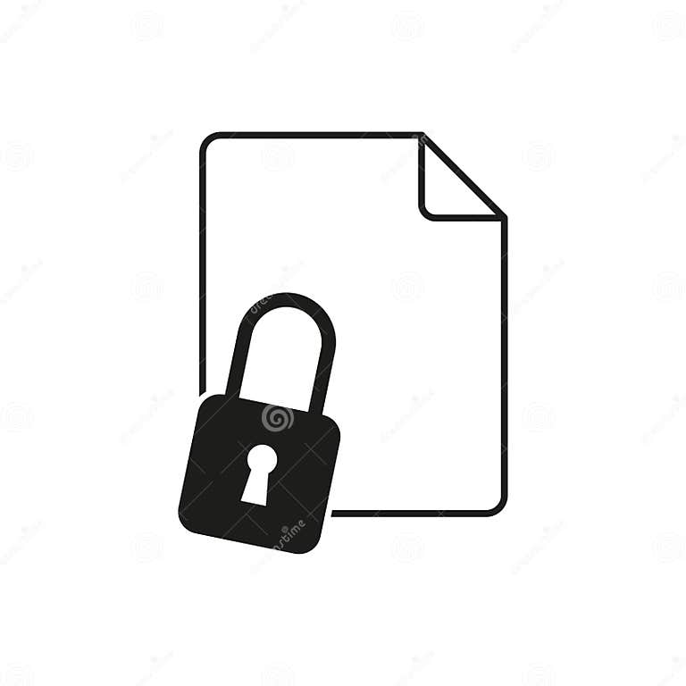 File Lock Icon. Vector Illustration. EPS 10 Stock Vector - Illustration ...