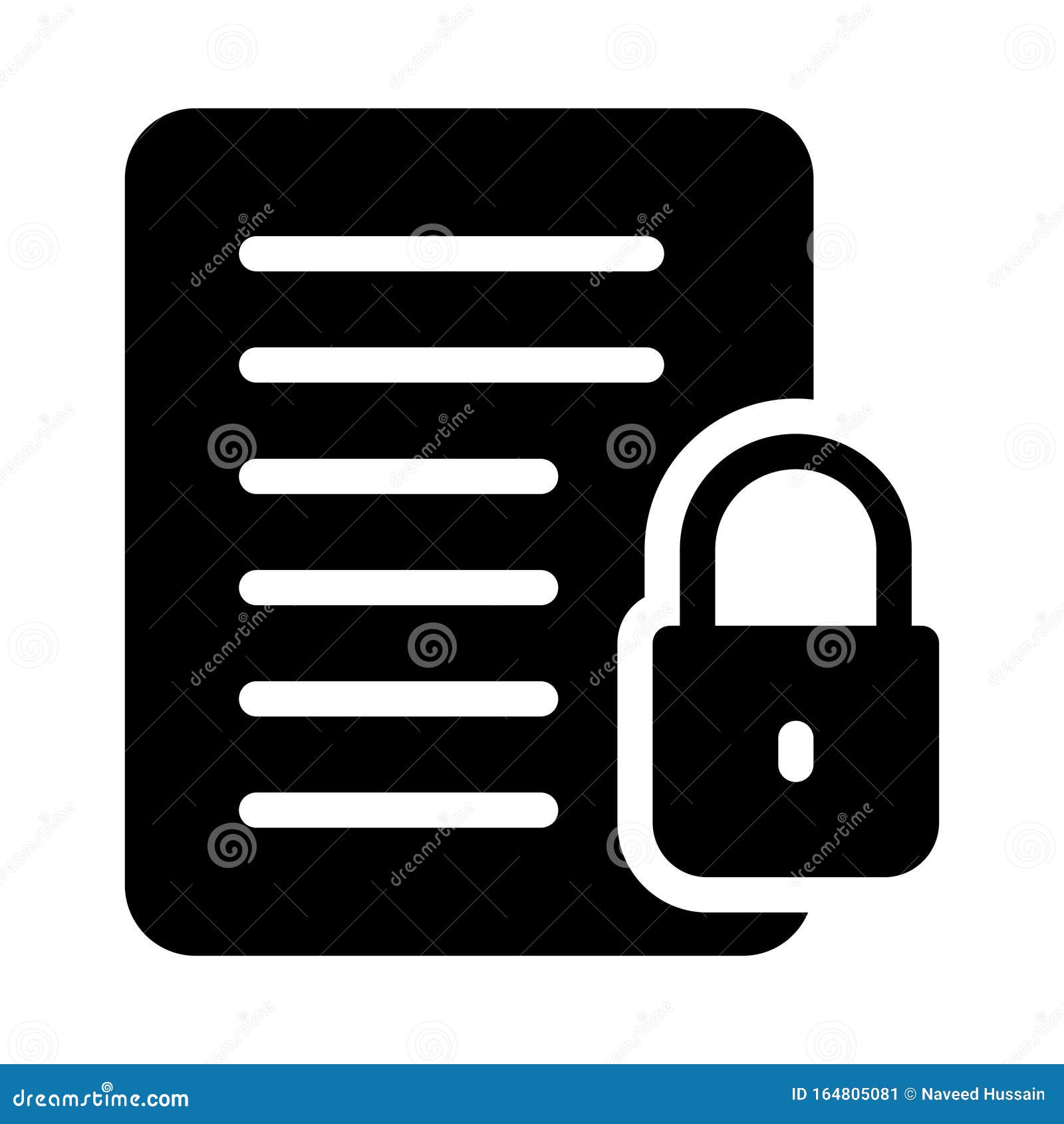 File Lock Vector Glyph Flat Icon Stock Vector - Illustration of data ...