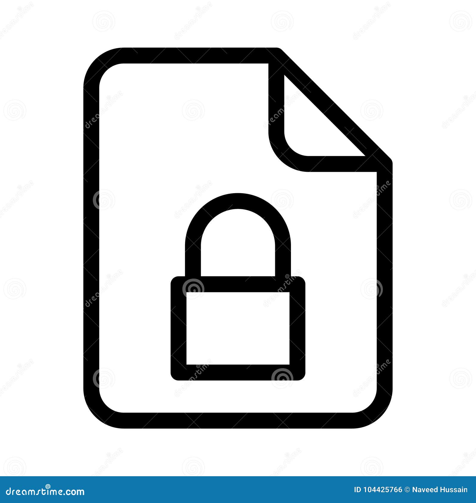 File lock line VECTOR icon stock illustration. Illustration of glyphs ...