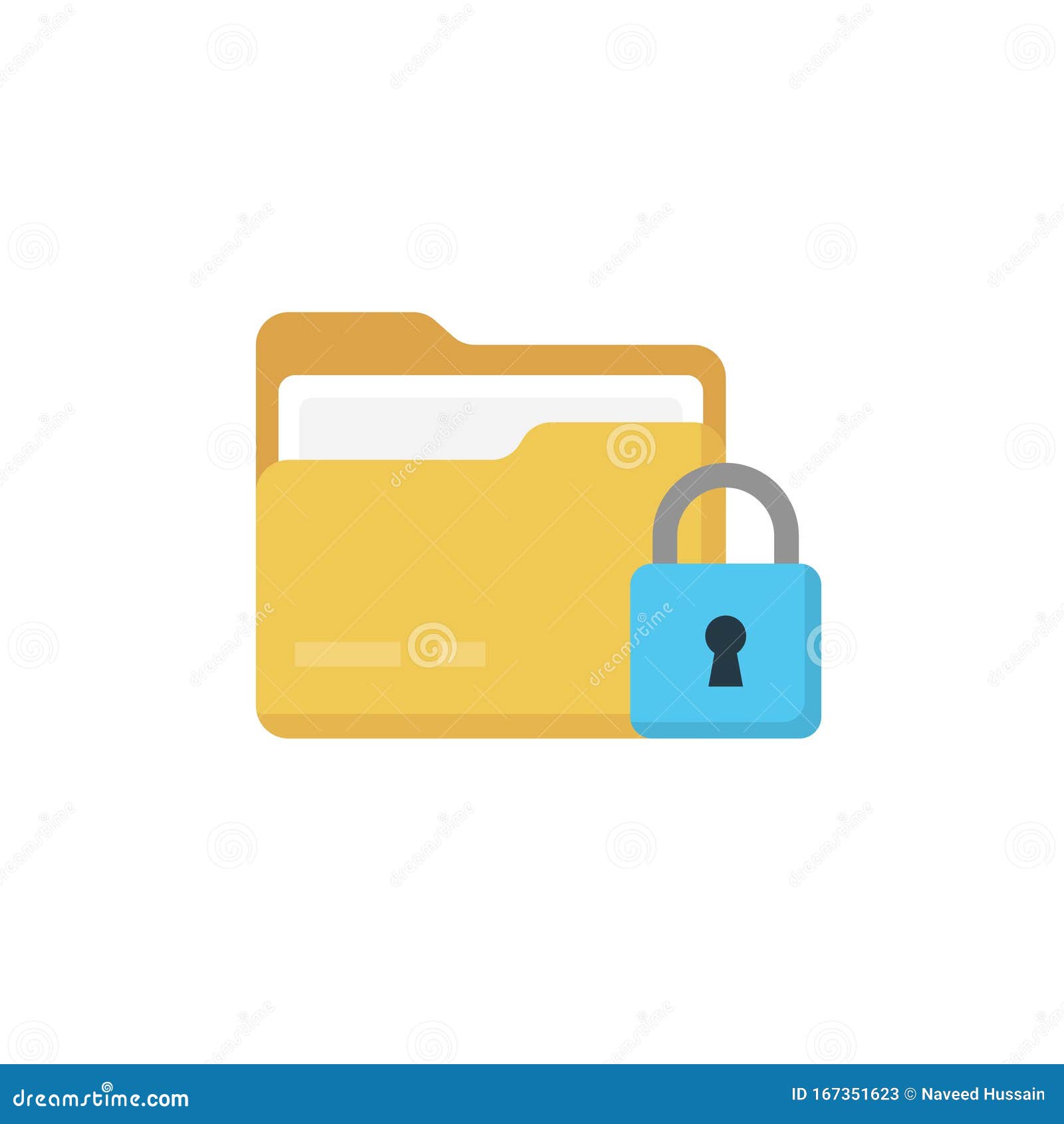 File Lock Vector Flat Color Icon Stock Illustration - Illustration of ...