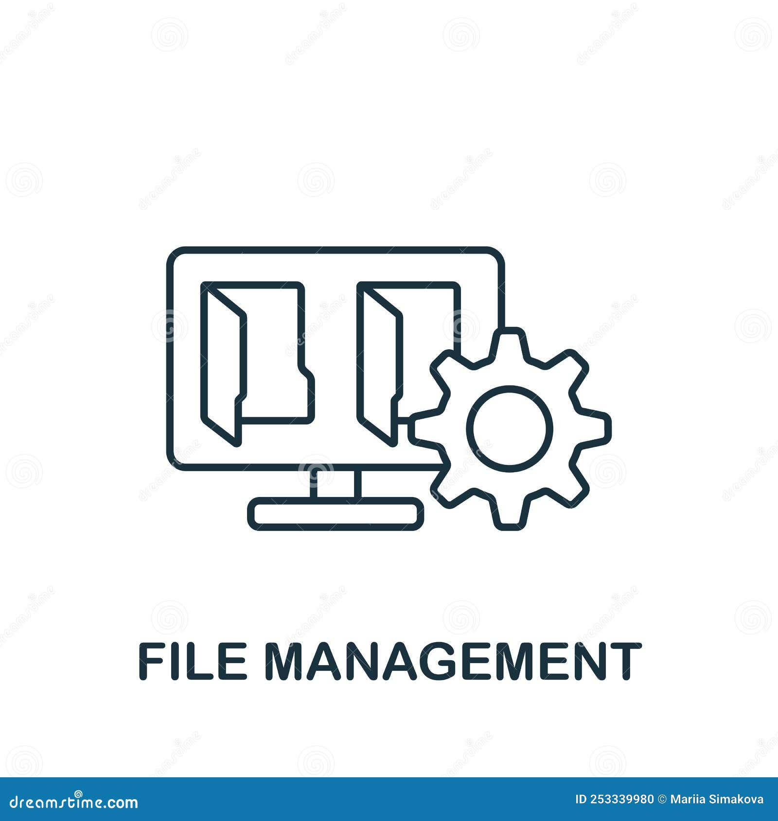 File Management Icon. Monochrome Simple Line Data Science Icon for ...