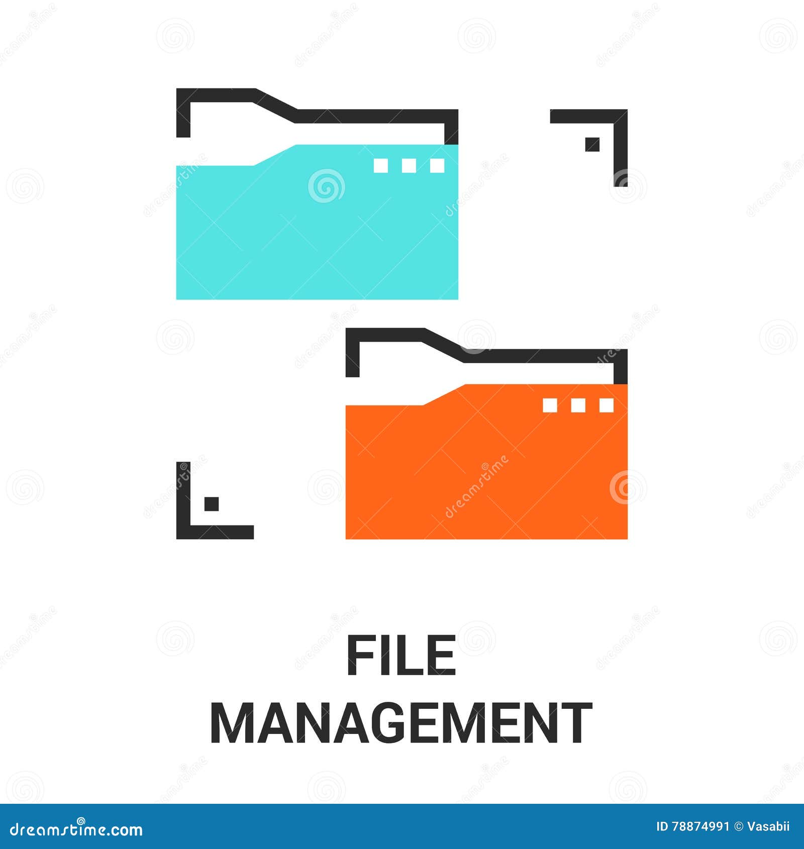 File management icon stock vector. Illustration of connection - 78874991