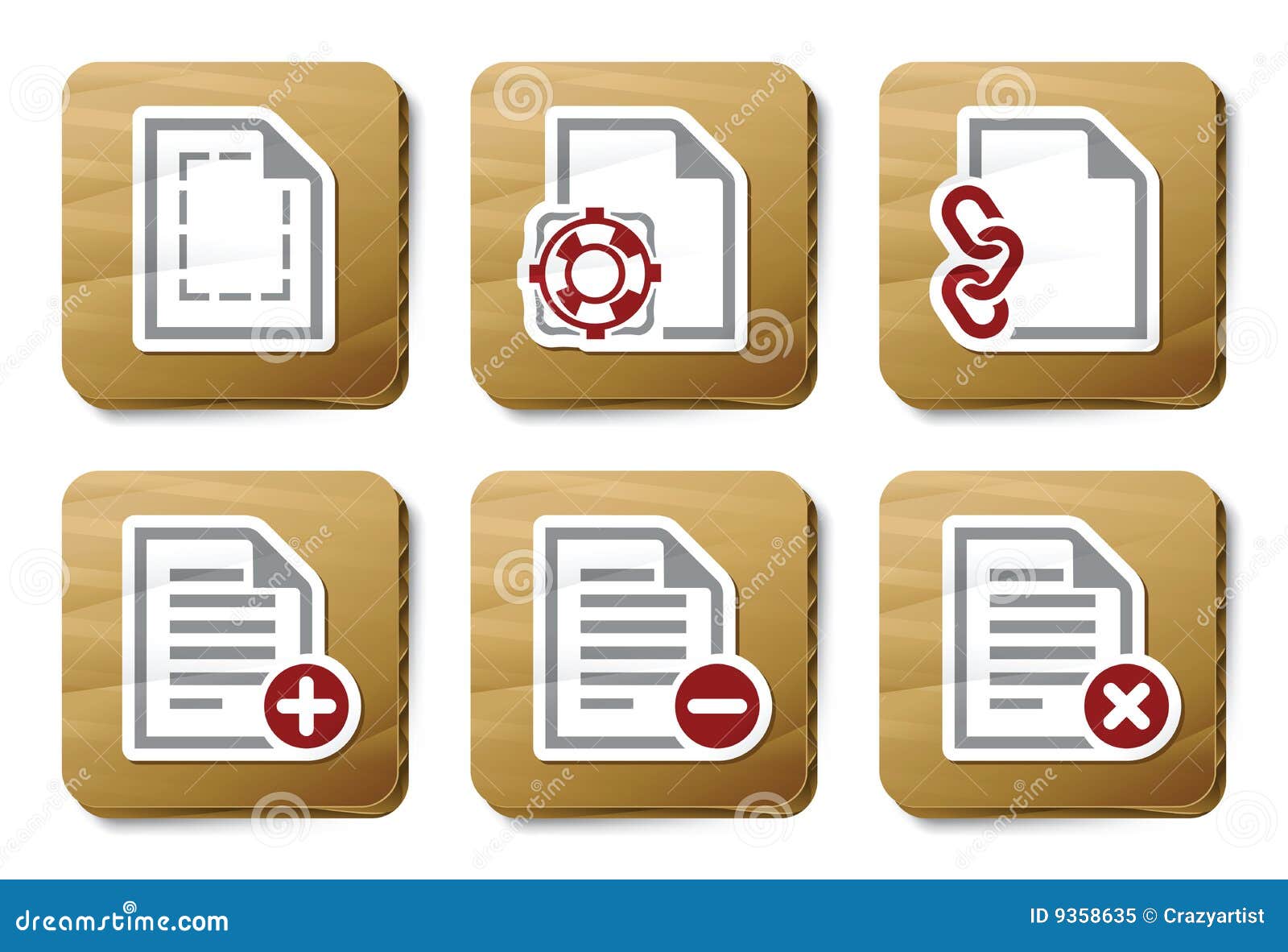 File Manipulations Icons | Cardboard Series Picture. Image: 9358635