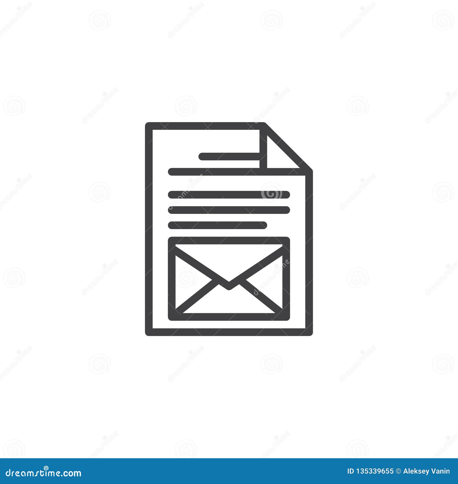 File message outline icon stock vector. Illustration of paper - 135339655