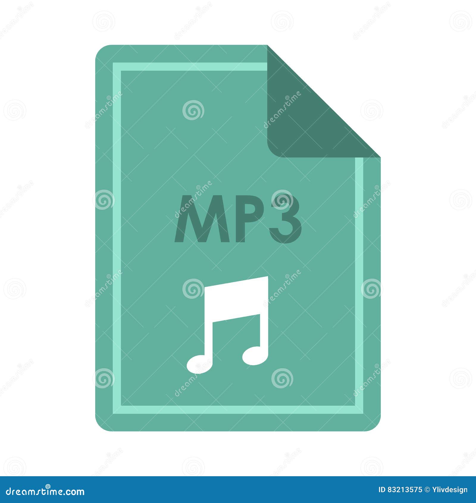 File MP3 icon, flat style stock vector. Illustration of extension ...