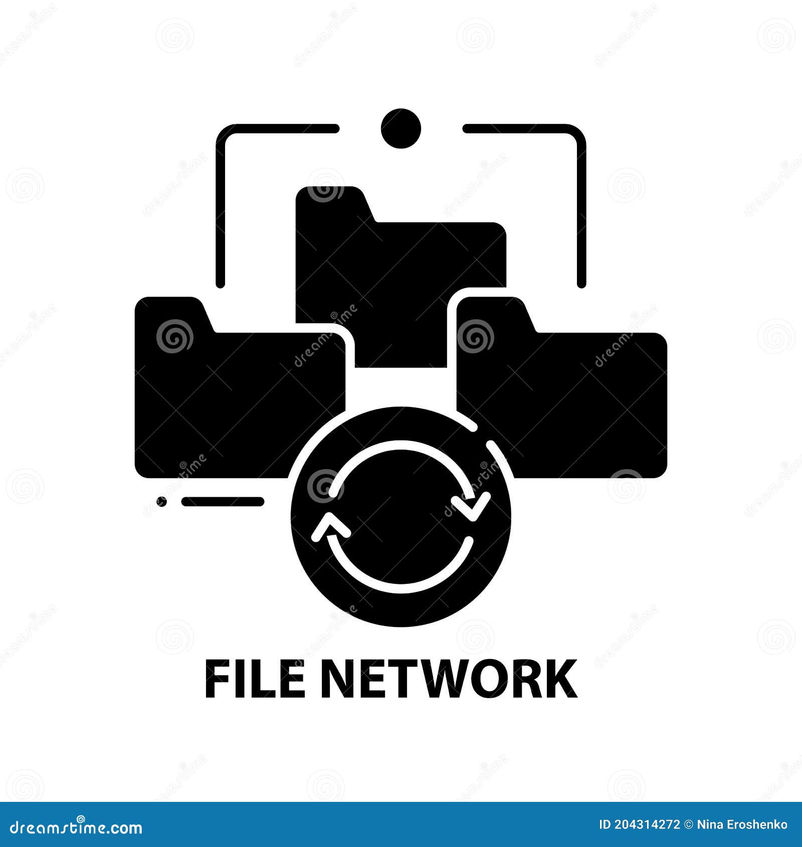 File Network Symbol Icon, Black Vector Sign with Editable Strokes ...