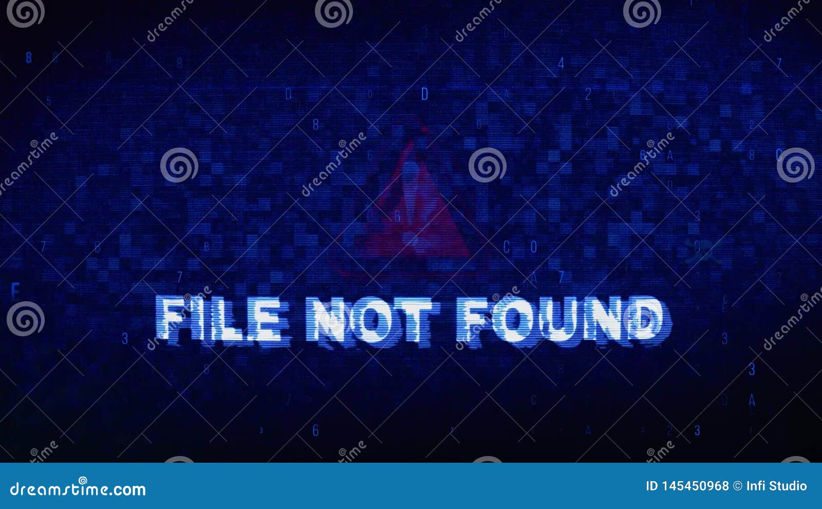 File Not Found Text Digital Noise Twitch Glitch Distortion Effect Error ...