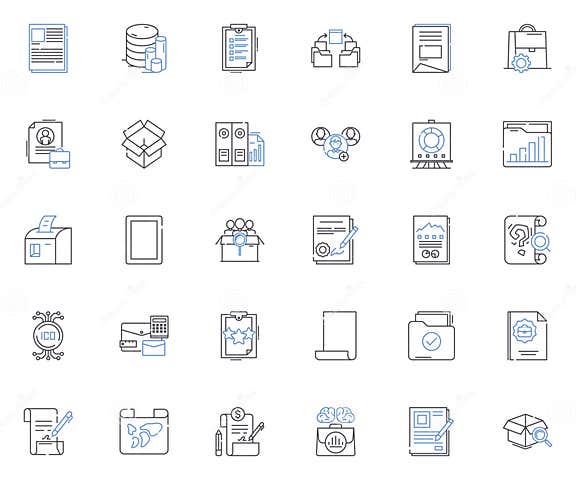 File Organization Line Icons Collection. Categorization, Arrangement ...