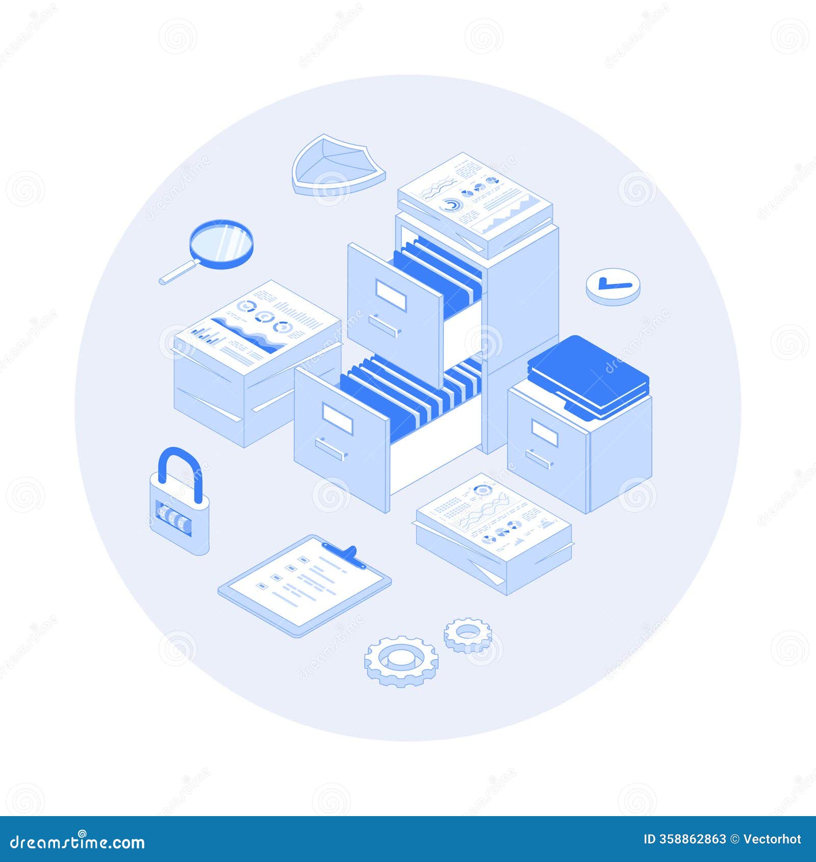 File Organization Service. Document Archiving Concept. Organized Data ...