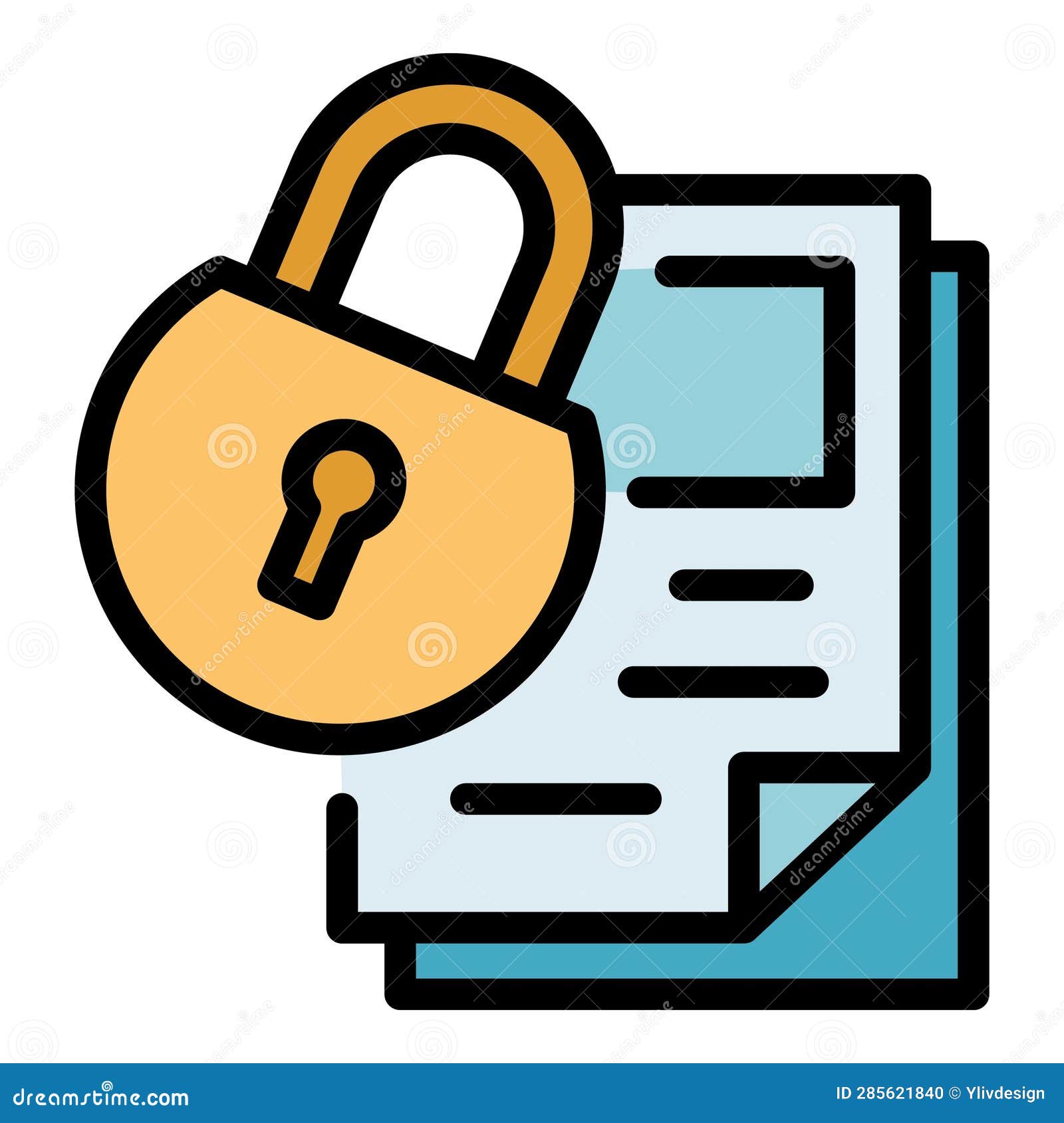 File Padlock Icon Vector Flat Stock Vector - Illustration of multi ...