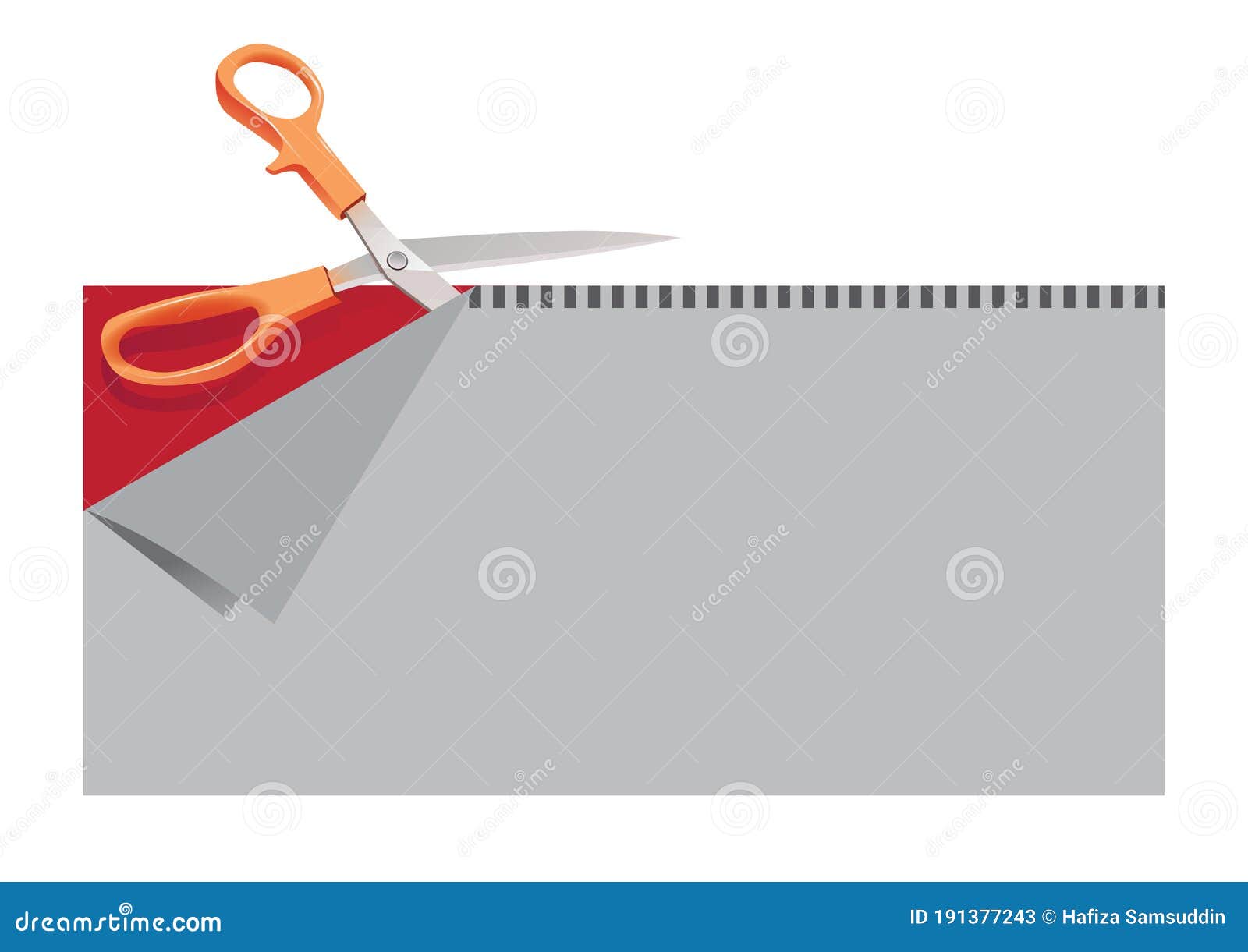 File Paper Cut with Scissors. Vector Illustration Decorative Design ...