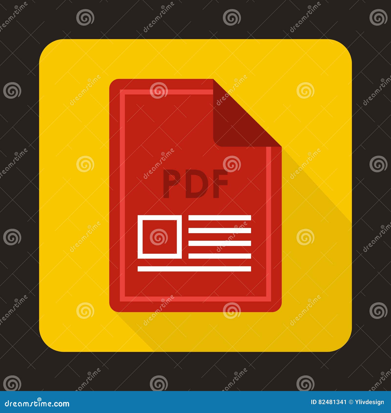 File PDF icon, flat style stock vector. Illustration of document - 82481341