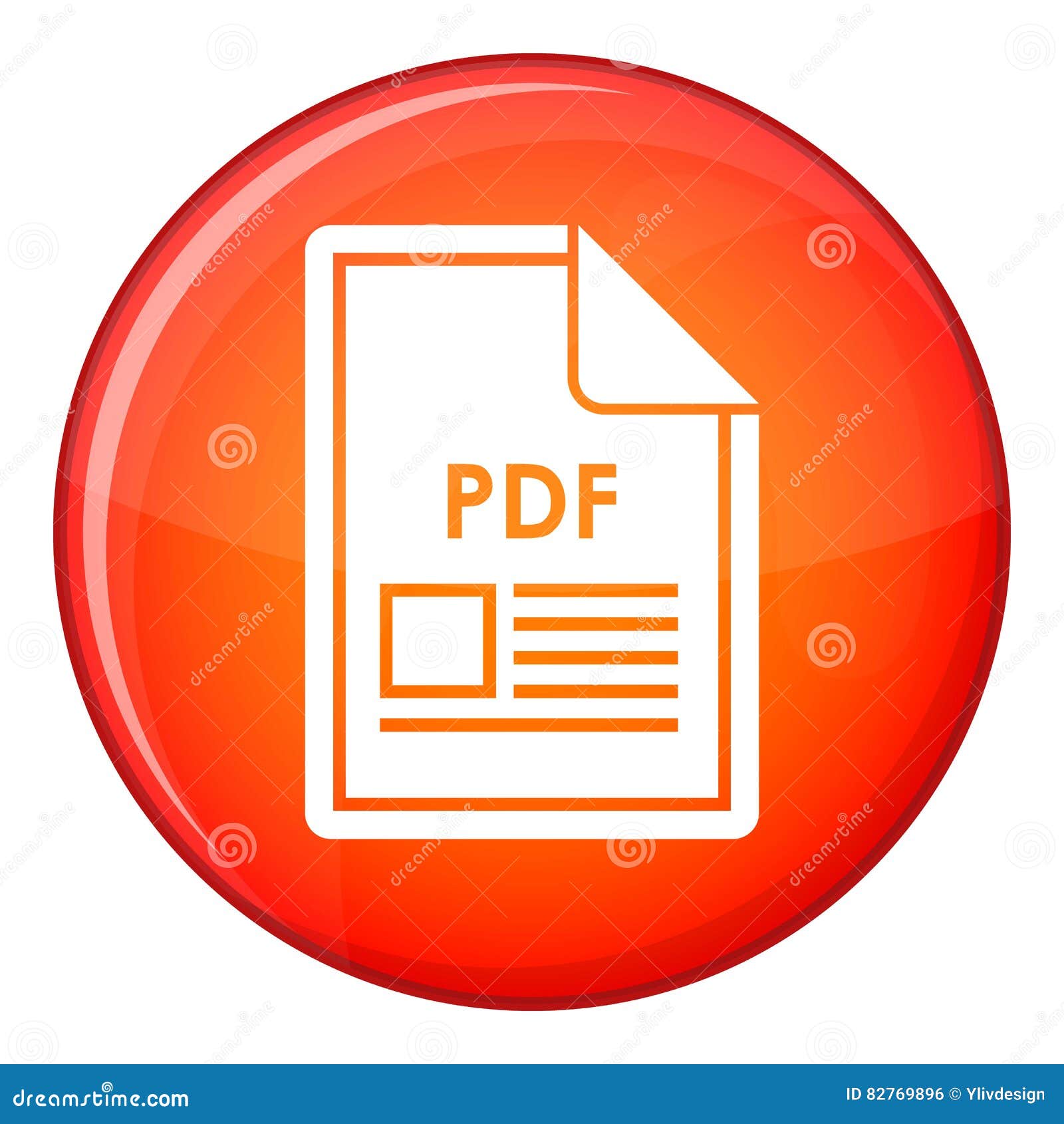 File PDF icon, flat style editorial photo. Illustration of document ...