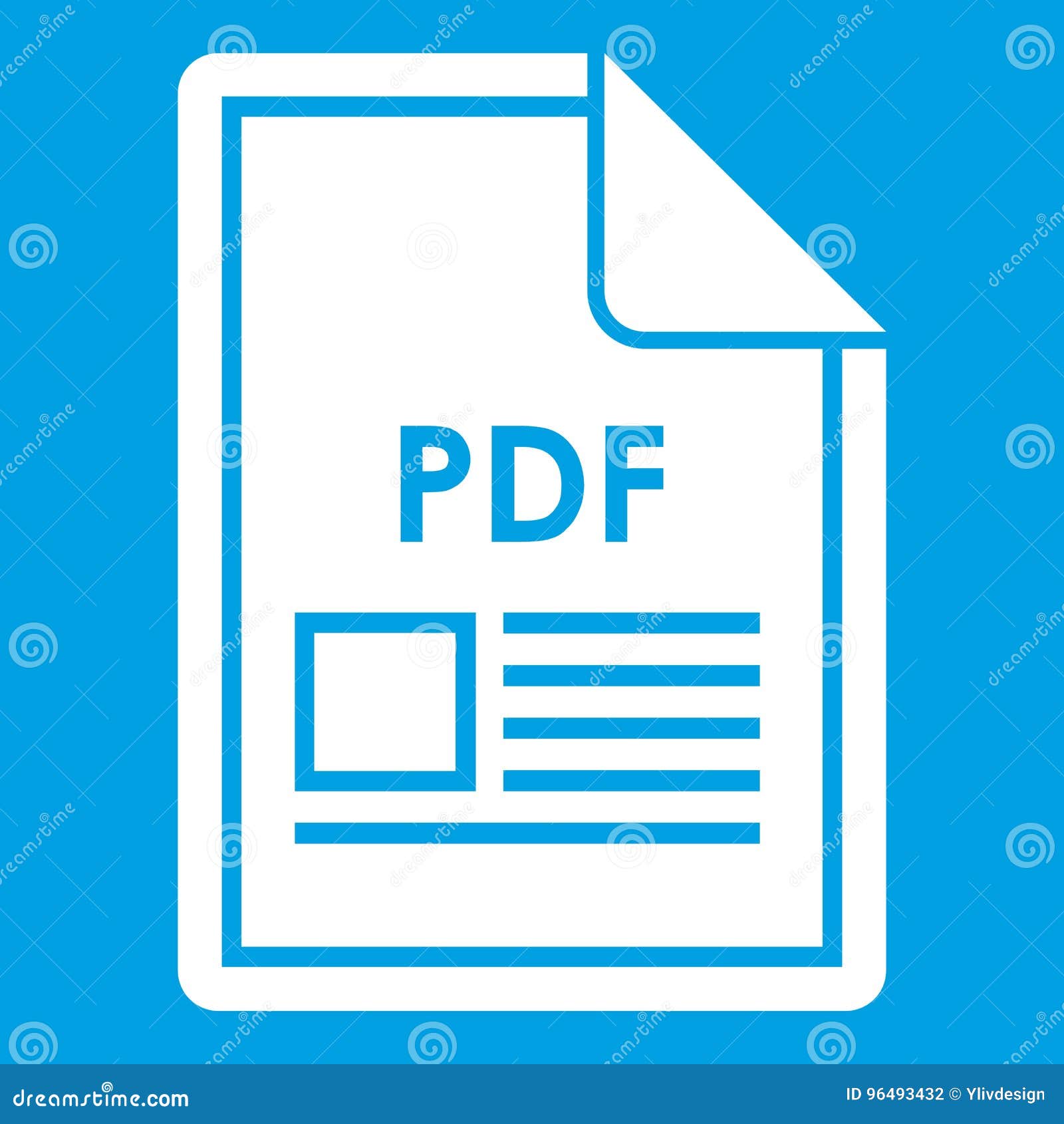 File PDF icon white stock vector. Illustration of graphic - 96493432