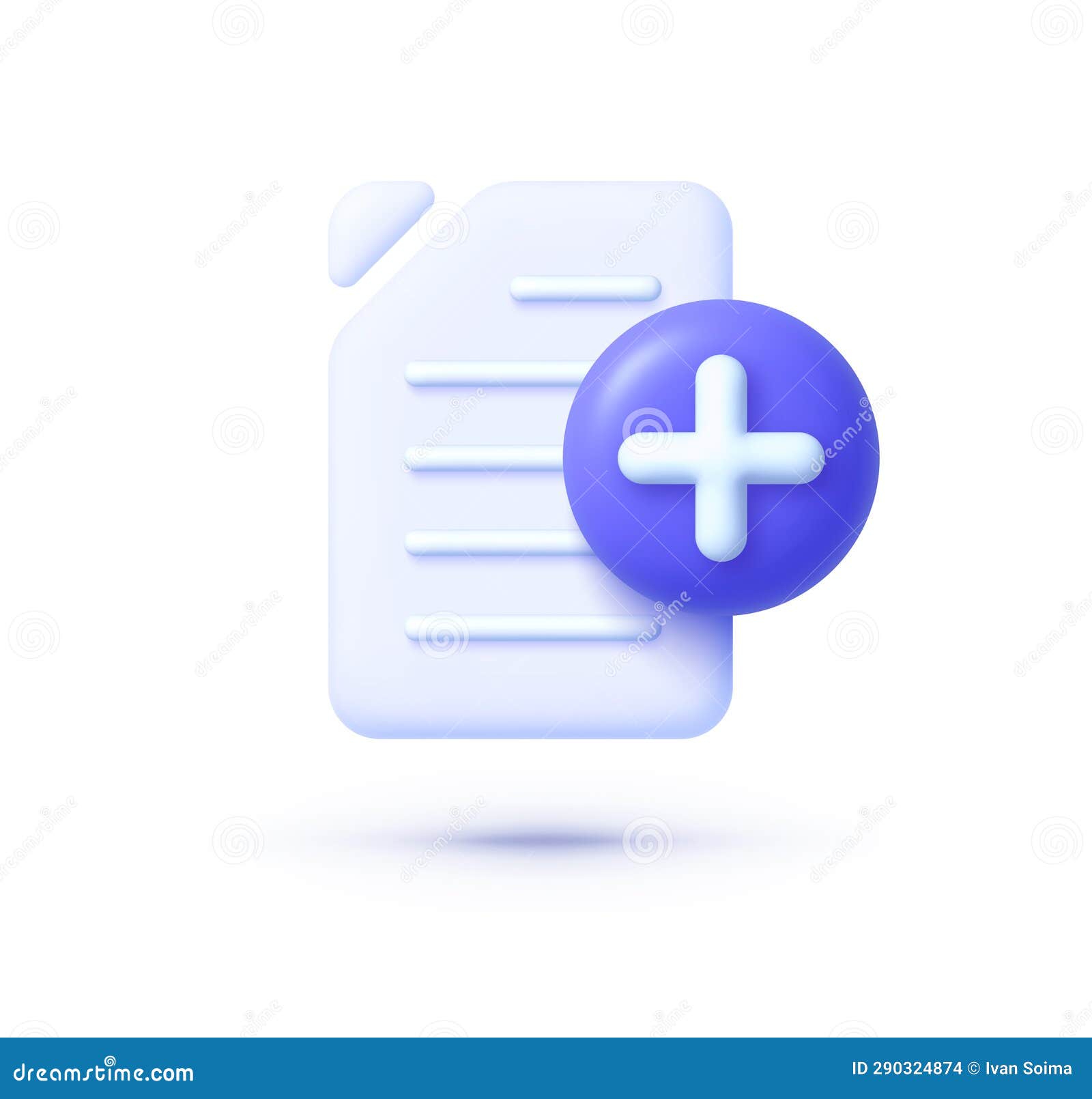 File Plus 3d. Design Element. Button for Mobile App Design Stock Vector ...