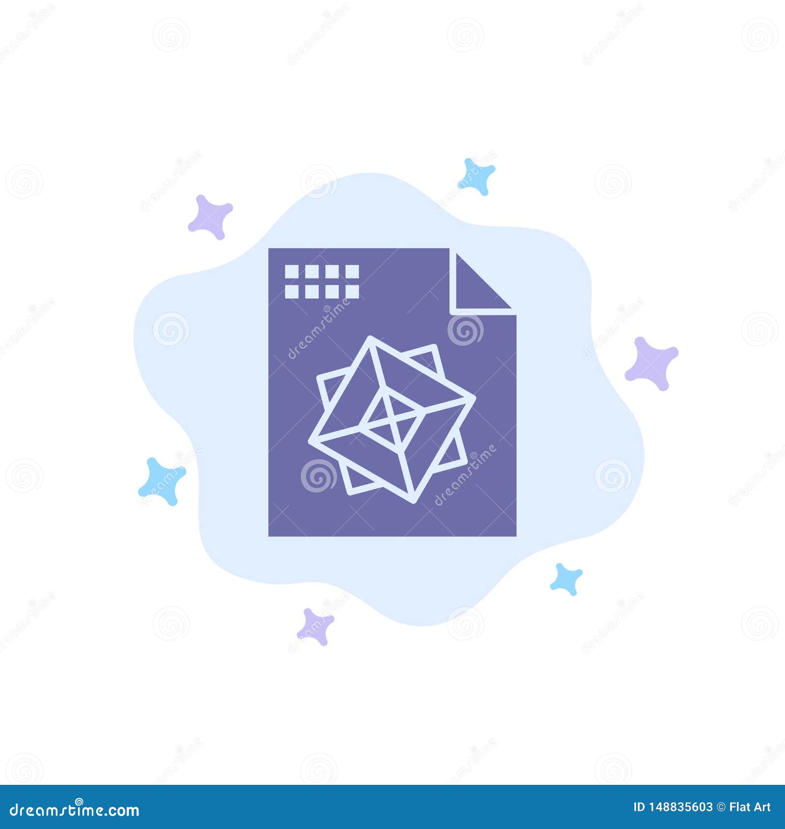 File, Processing, 3d, Design Blue Icon on Abstract Cloud Background ...