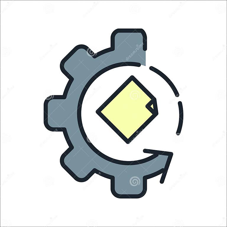 File Processing Icon Color Illustration Design Stock Vector ...