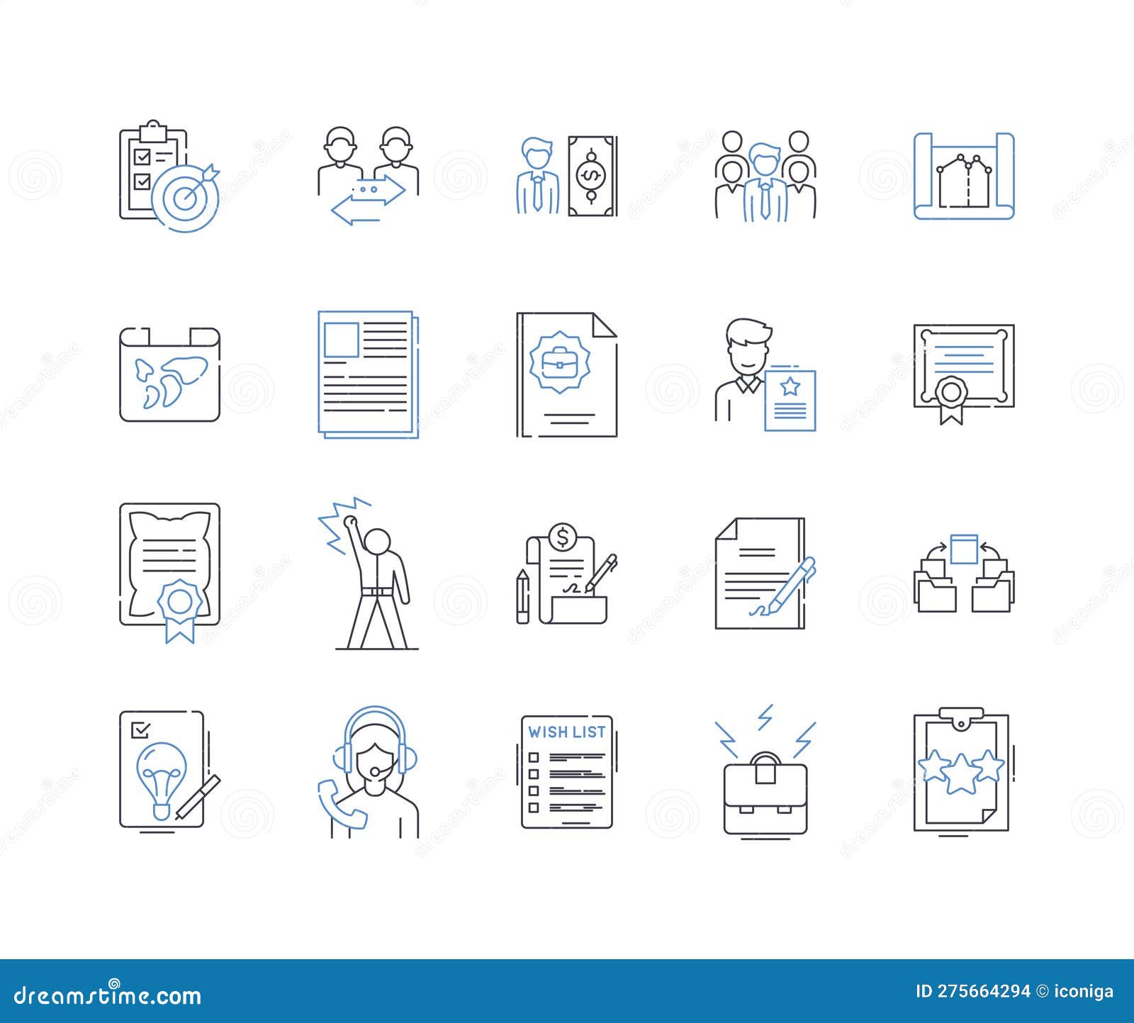 File Processing Line Icons Collection Parsing Extraction Compression Encryption Decryption