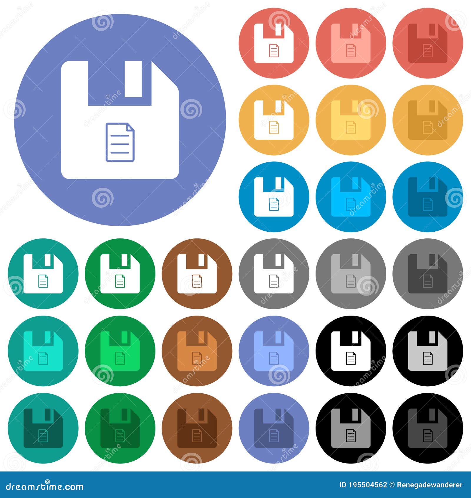 File Properties Round Flat Multi Colored Icons Stock Vector ...