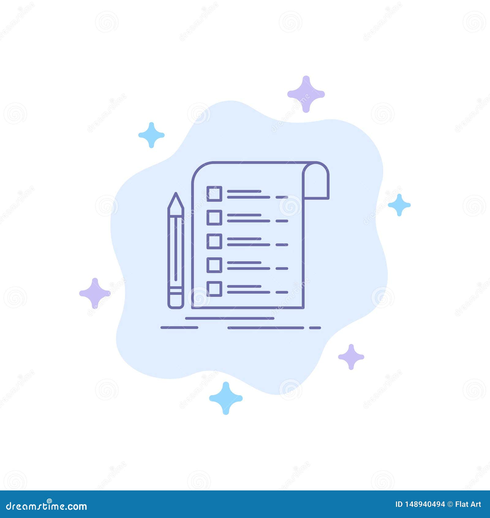 File, Report, Invoice, Card, Checklist Line Icon With 5 Steps ...