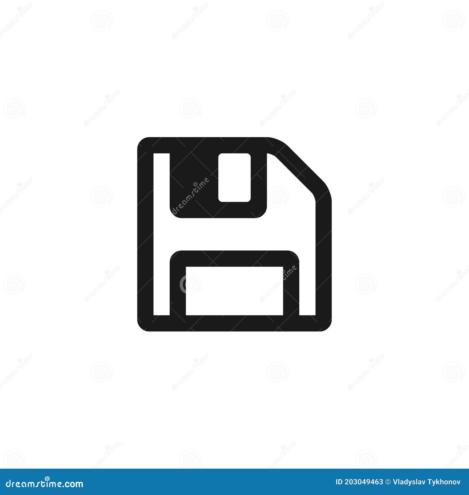 File Save Icon Isolated on White Background. Saving Symbol. Vector ...