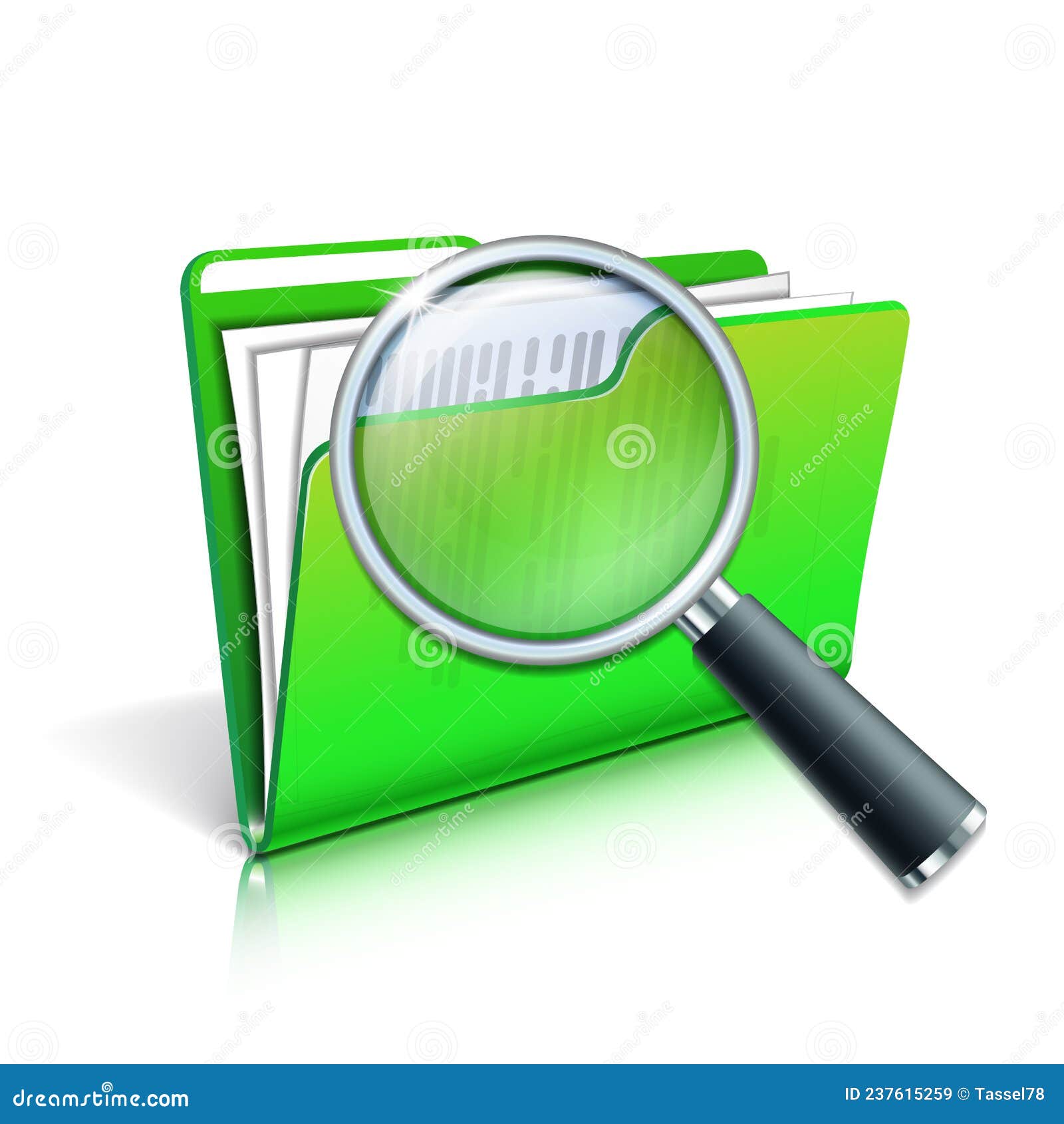 Green Folder Tree Icon Isolated On Blue Background. Computer Network ...