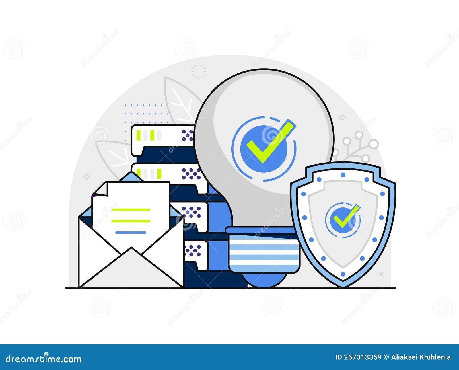 File Security and Firewall Protection Line Scene Stock Vector ...