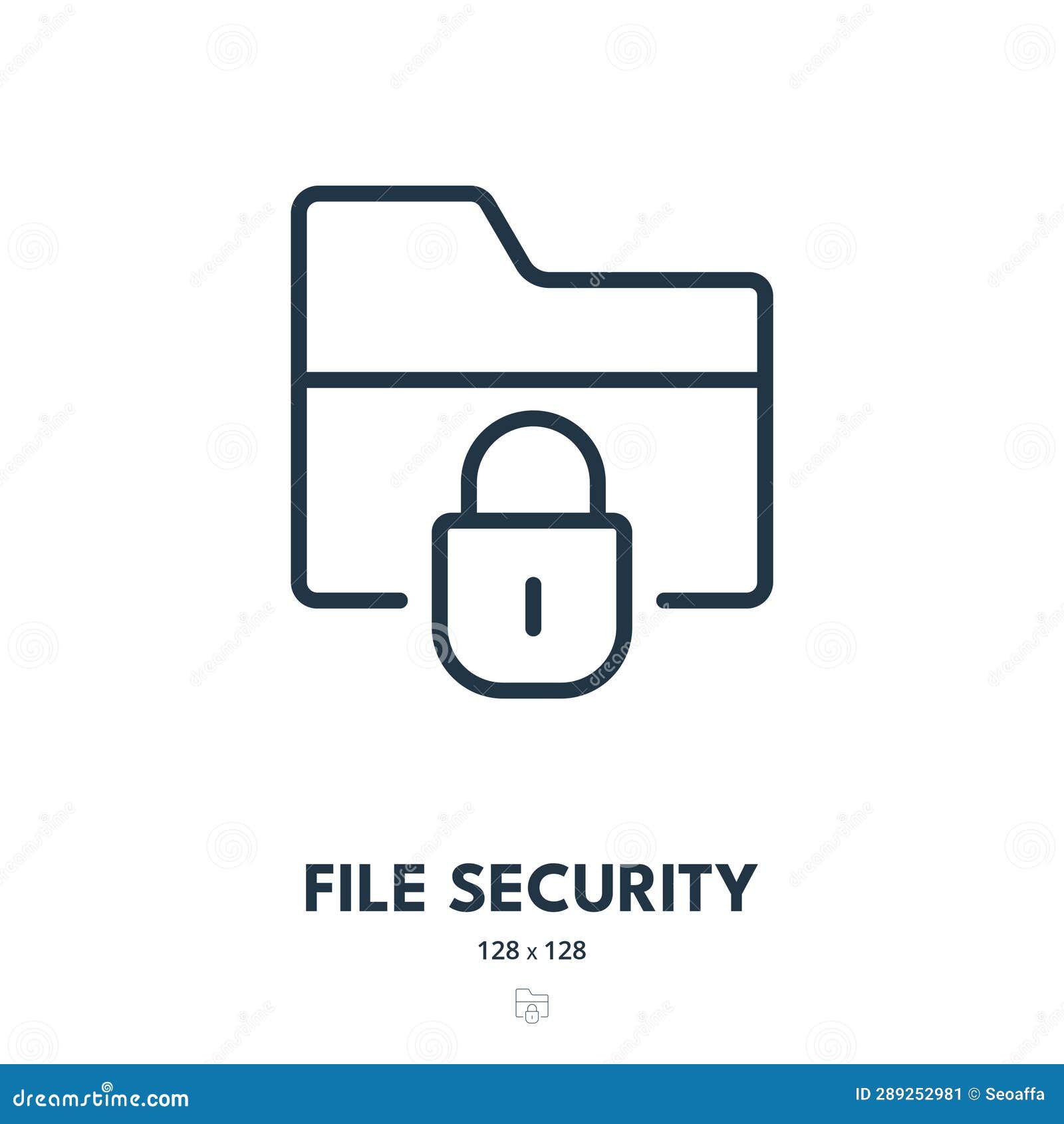 File Security Icon. Safety, Document, Privacy. Editable Stroke. Vector ...