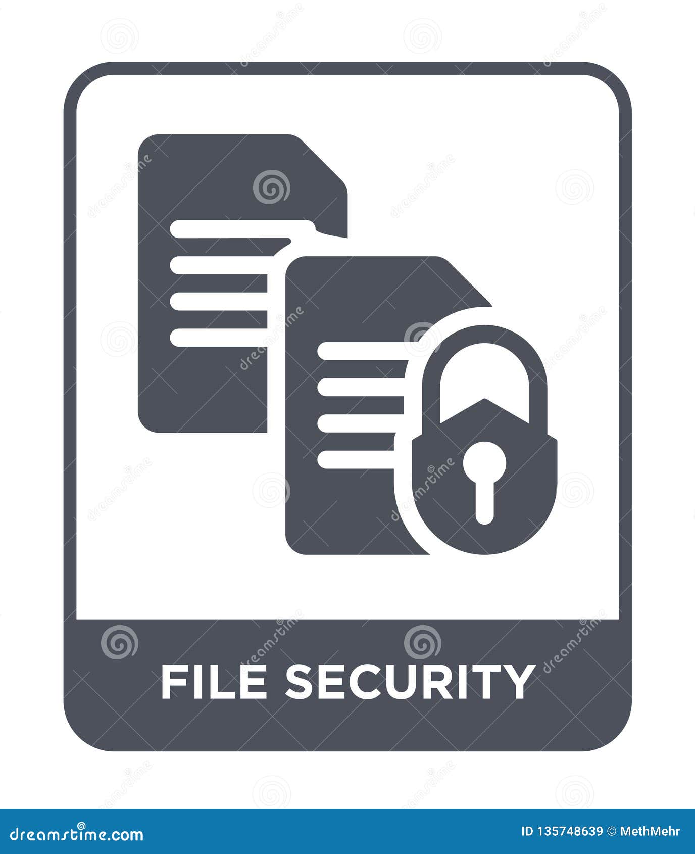 File Security Icon in Trendy Design Style. File Security Icon Isolated ...