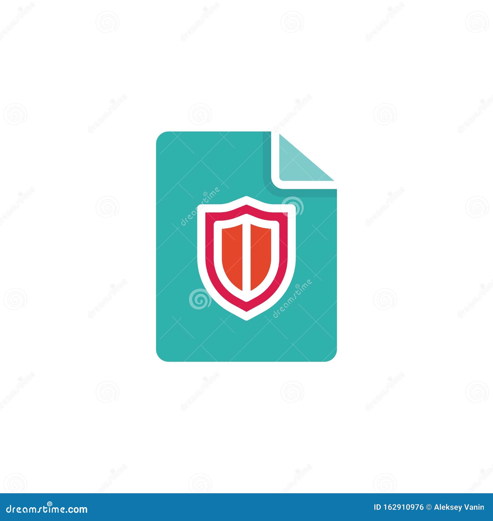 File Security Shield Flat Icon Stock Vector - Illustration of archive ...