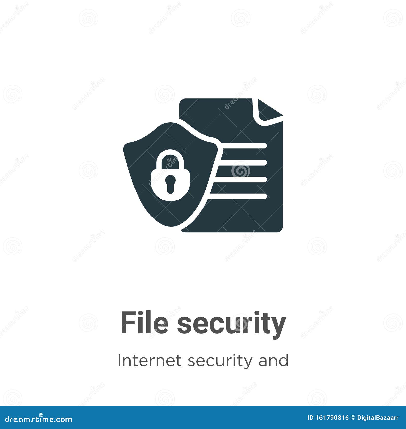 File Security Vector Icon on White Background. Flat Vector File ...