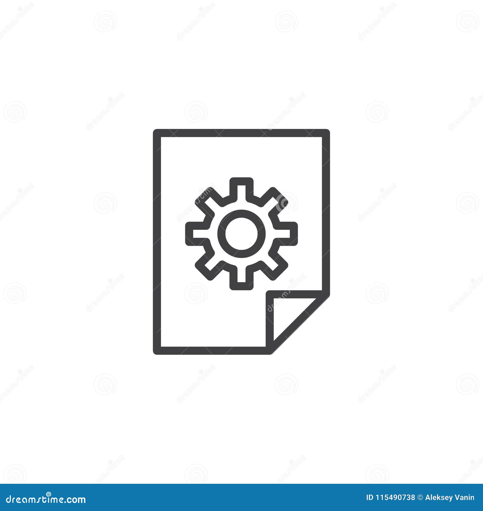 File settings outline icon stock vector. Illustration of paper - 115490738