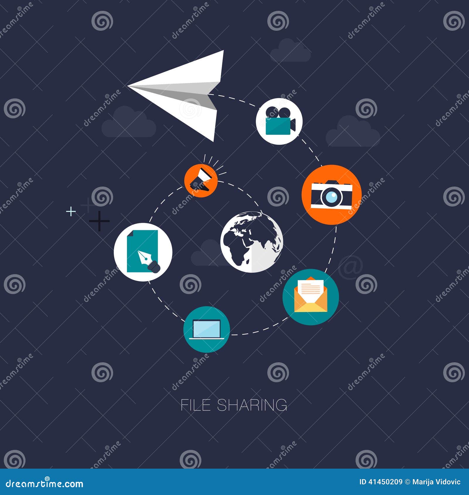 File sharing background stock vector. Illustration of signs - 41450209