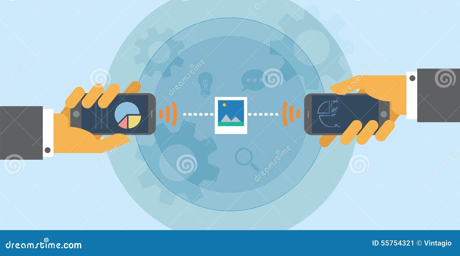 File Sharing Concept stock vector. Illustration of phone - 55754321