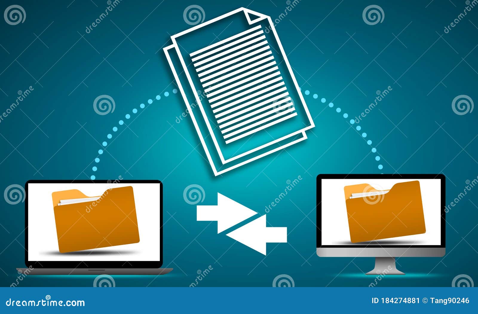 File Sharing Concept with Data Transfer between Computers Stock ... File Sharing Concept with Data Transfer between Computers Stock ...