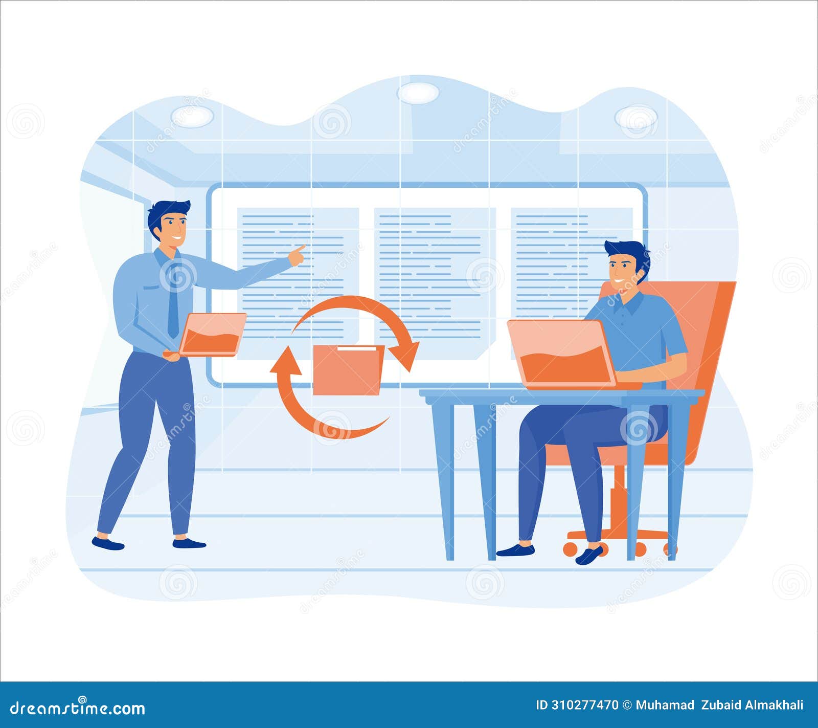 File Sharing Concept. People Transfer Files in Encrypted Form, Transfer ...