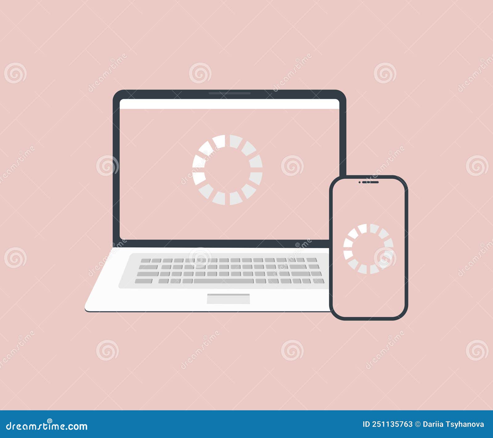 File Sharing between Devices Logo Design. Computers and Phone Syncing ...