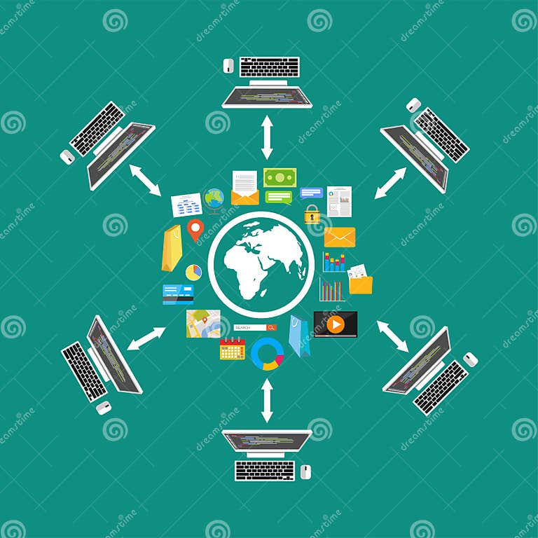 File Sharing. File Transfer. Network. Distributed Content. Cloud ...