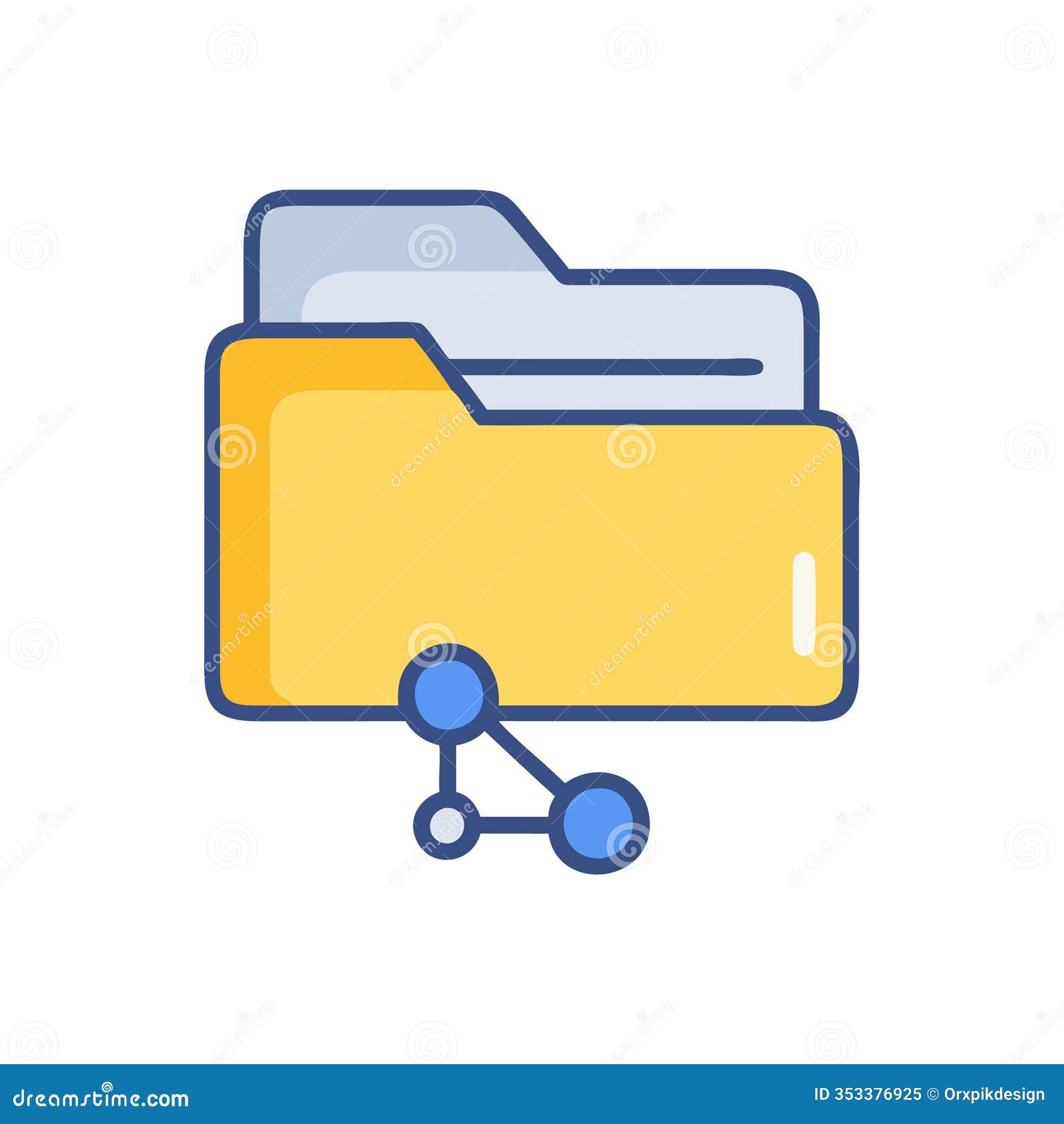 File Sharing Folder Icon for Collaboration Stock Vector - Illustration of file, sharing: 353376925
