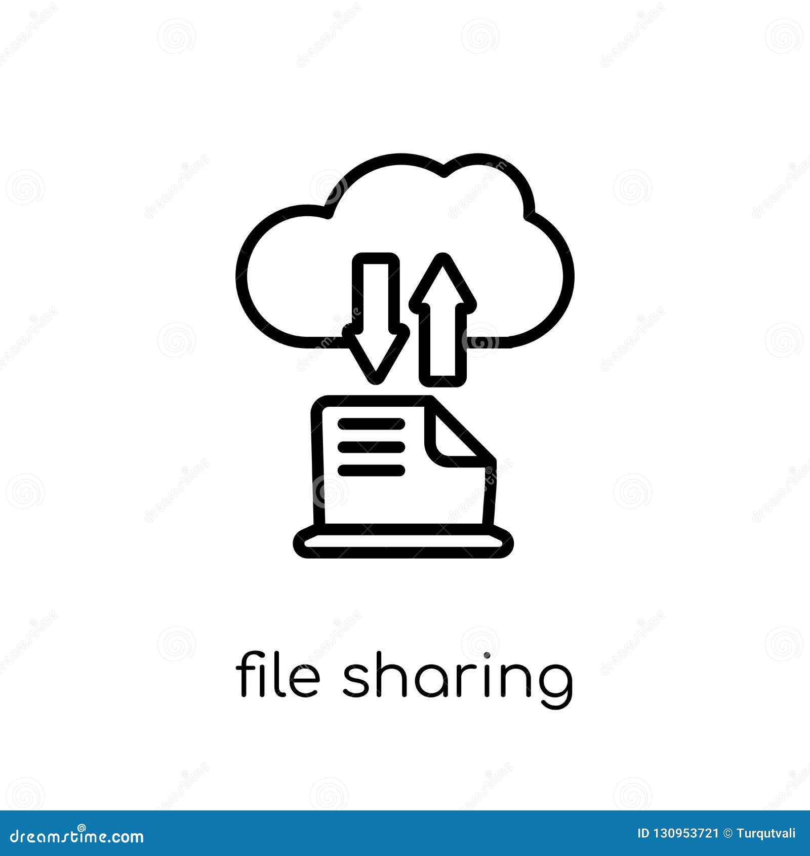 File Sharing Icon. Trendy Modern Flat Linear Vector File Sharing Stock ...