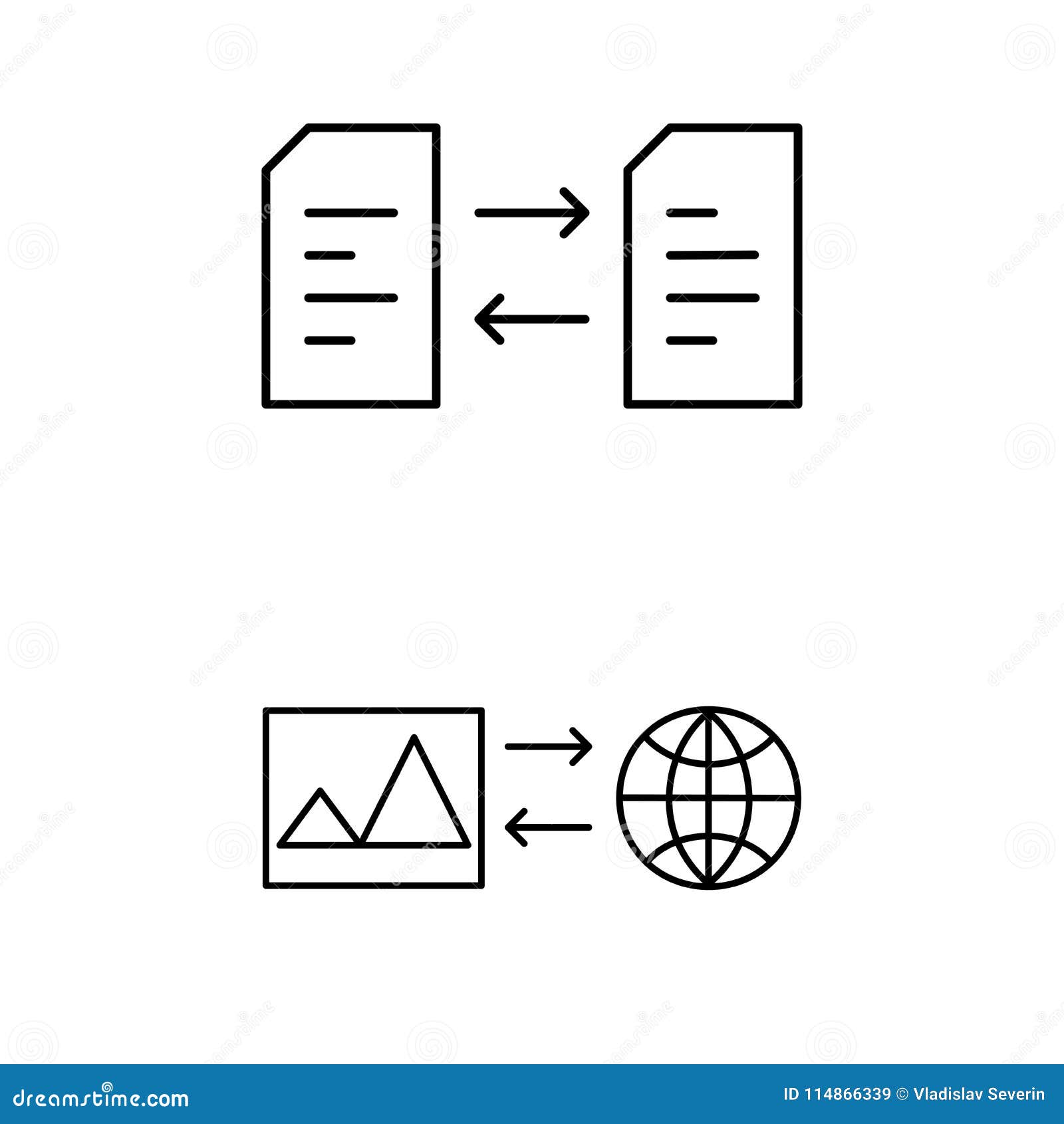 File Sharing and Image Sharing Icon Stock Illustration - Illustration ...