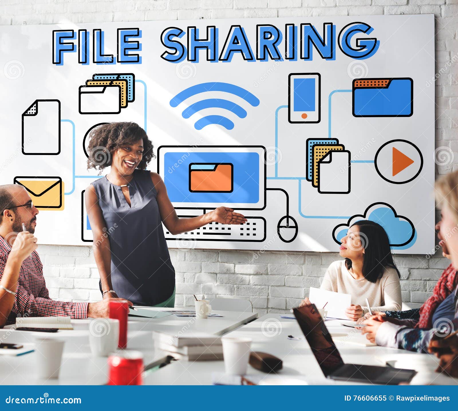 File Sharing Internet Technology Social Storage Concept Stock Image ...