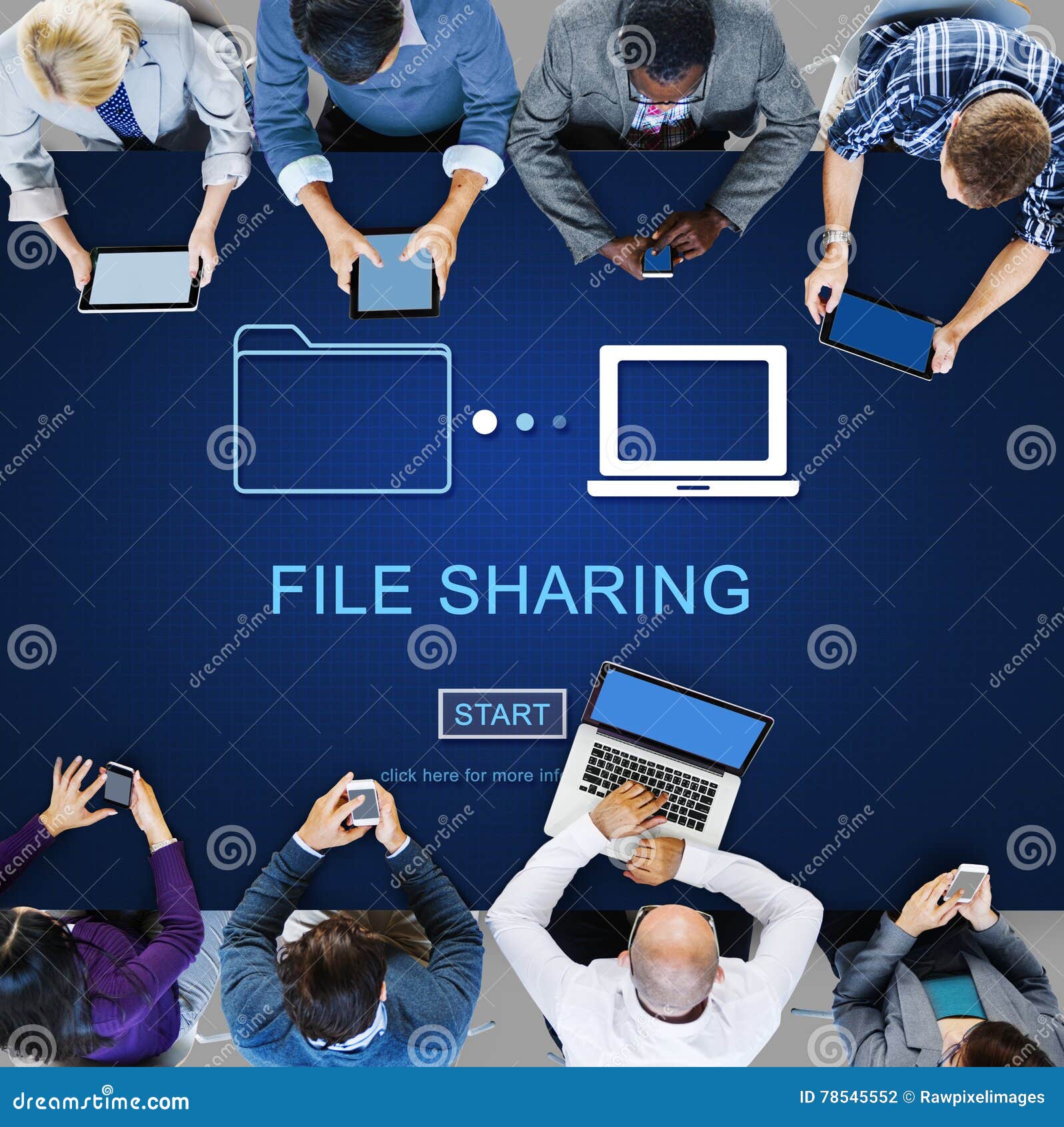 File Sharing Internet Technology Social Storage Concept Stock Photo ...
