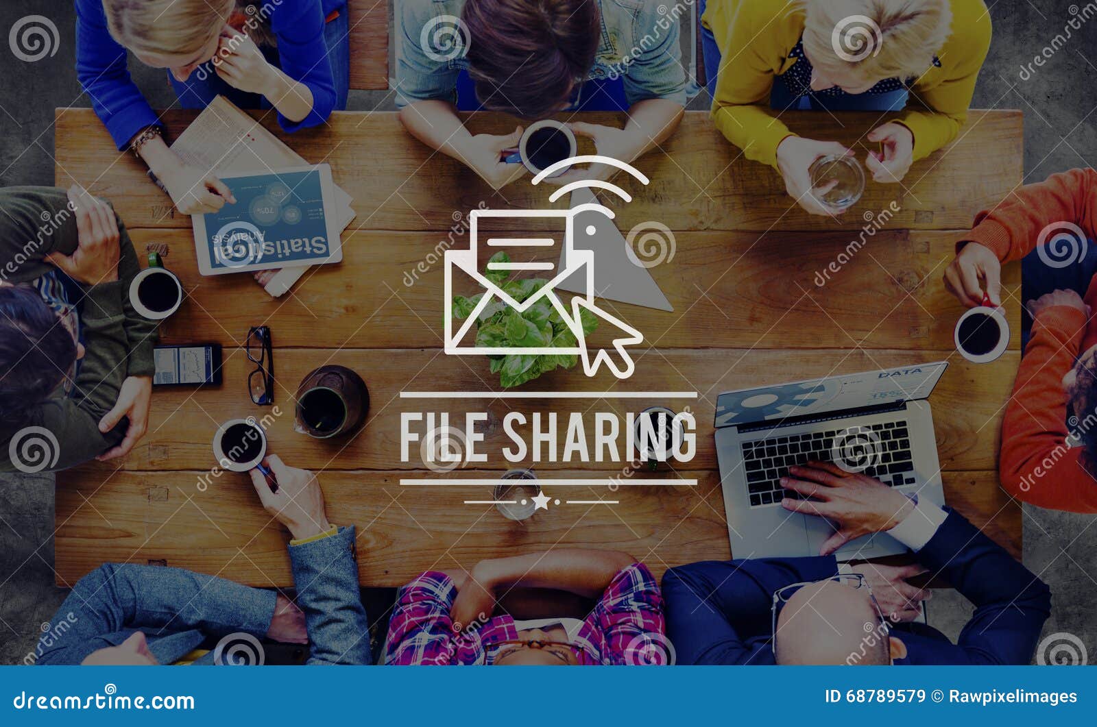 File Sharing Online Email Network Media Concept Stock Image - Image of ...