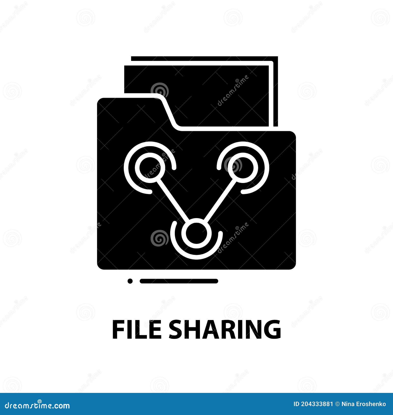 File Sharing Sign Icon, Black Vector Sign with Editable Strokes ...